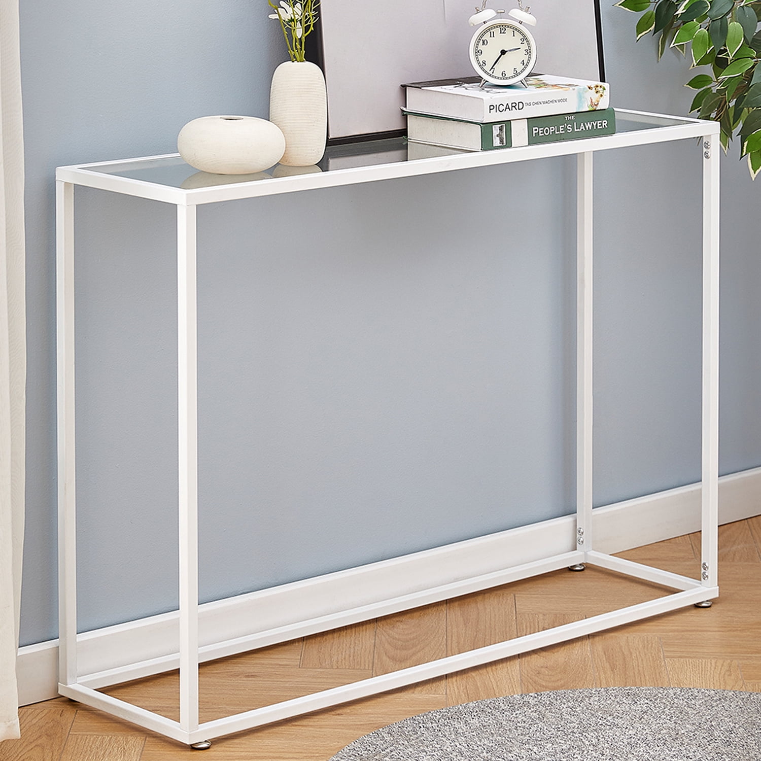 UWR-Nite 42" Faux Marble Console Table, Snack Entryway Table, Entrance ...