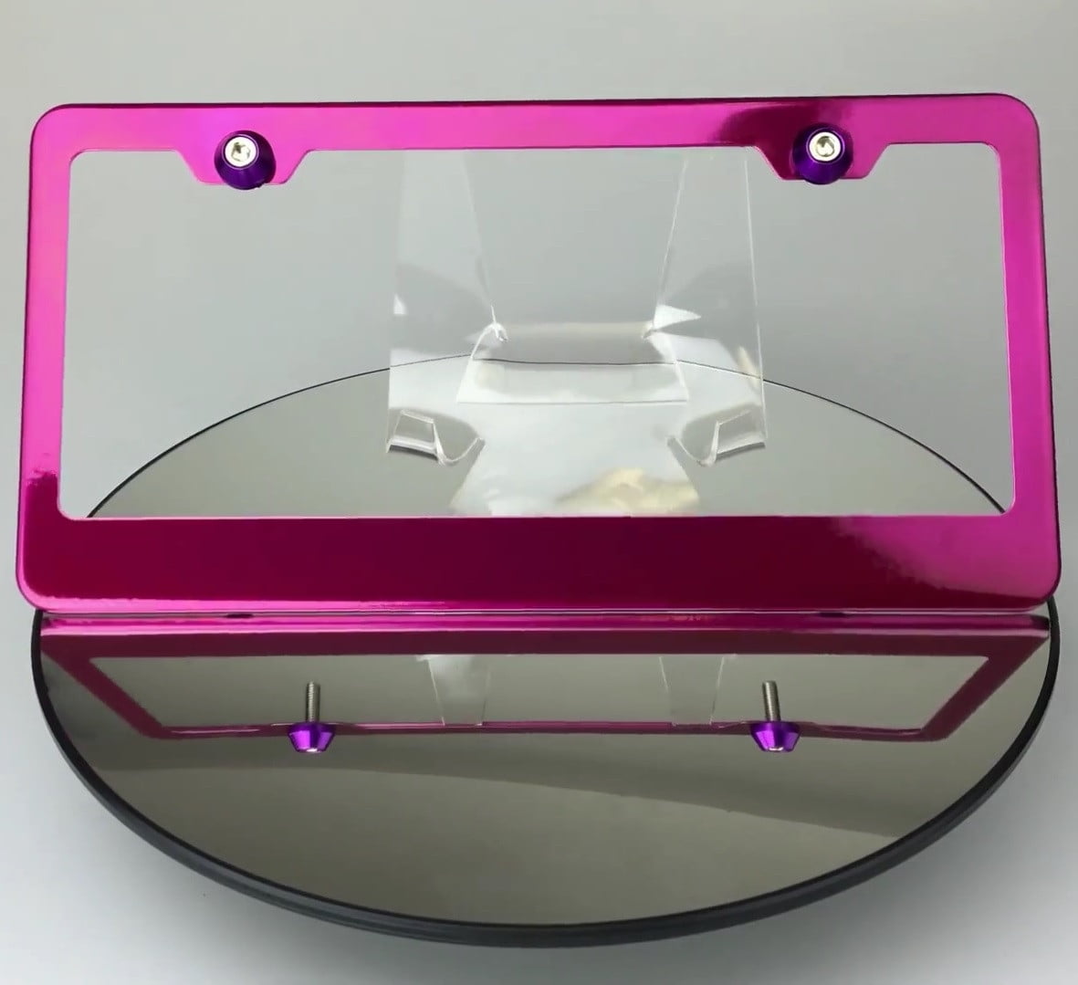 Regular Style Powder Coated Candy Pink Stainless Steel License Plate ...