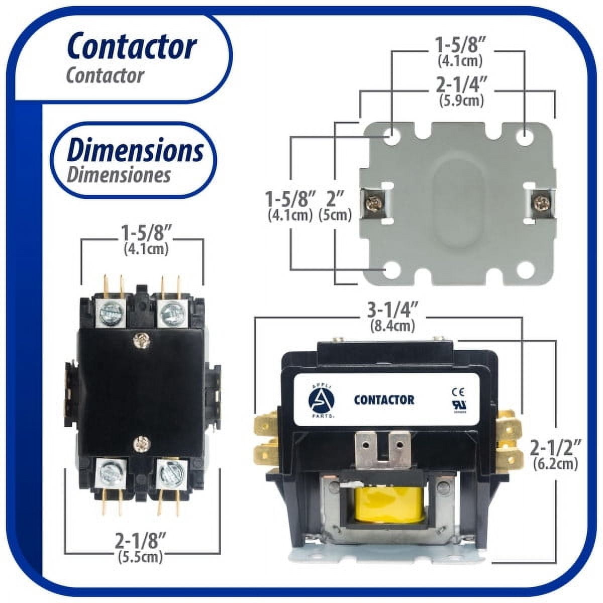 Single Pole Contactor Packard C230A 30 Amp Contactor - 2 Pole, 24 Volt ...
