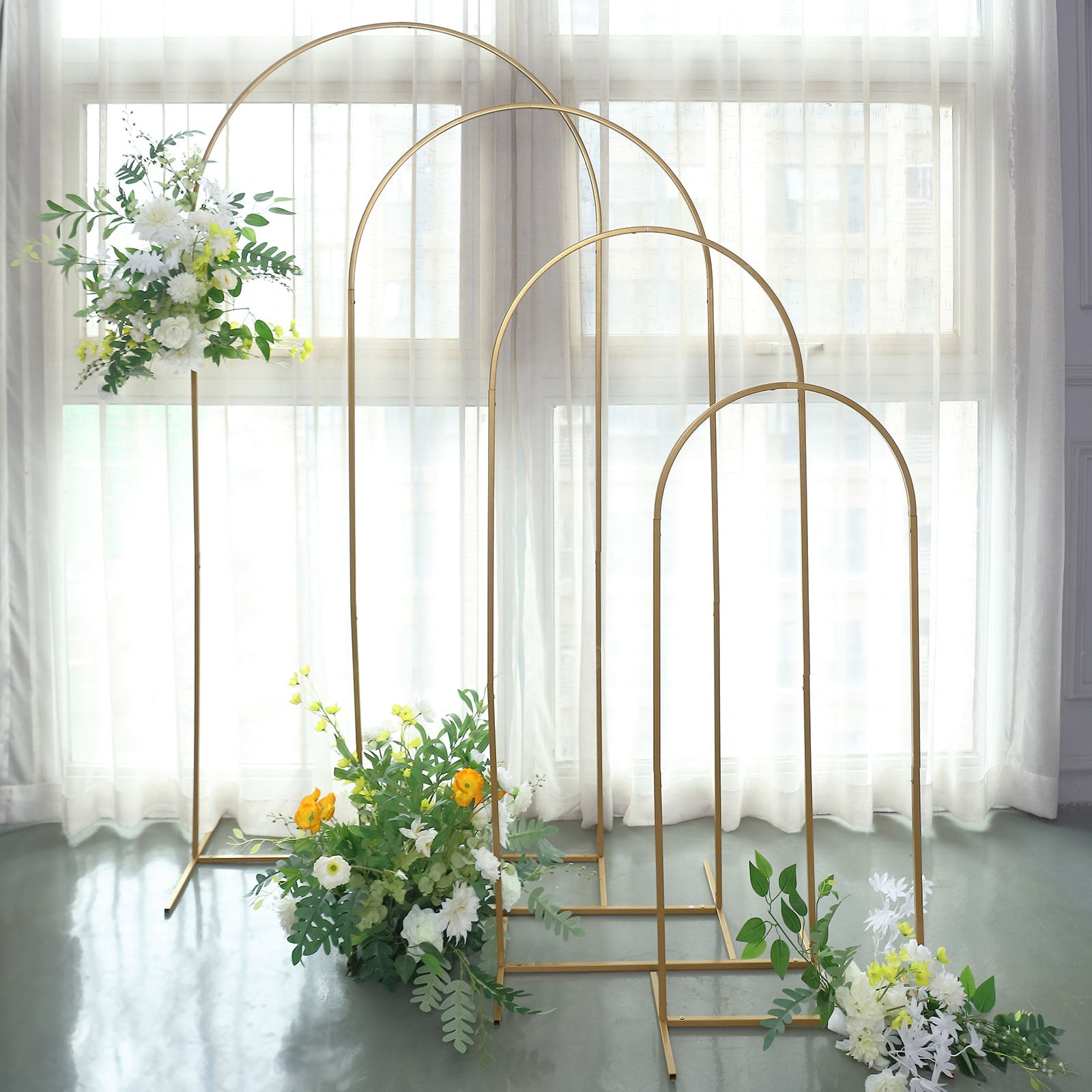 Efavormart Set Of 4 | Gold Metal Frame Wedding Arch, Round Rectangular ...