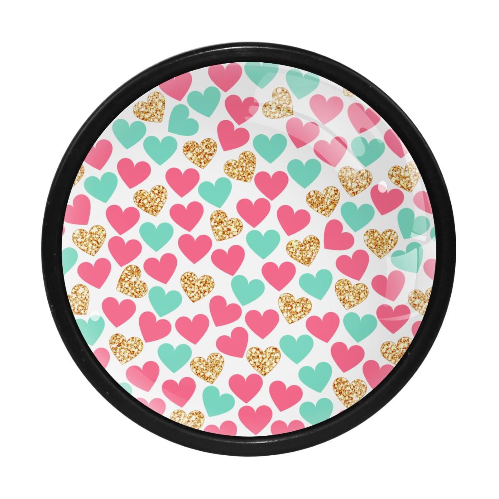 4 Pcs Colorful Heart Knobs for Kitchen Cabinet Cupboard Dresser ...