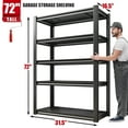 REIBII 72"H Garage Shelves Unit Heavy Duty 5 Tier Metal Shelving ...