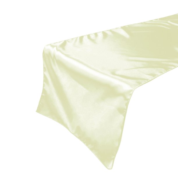 Shiny Satin Table Runner Solid Ivory - Walmart.com