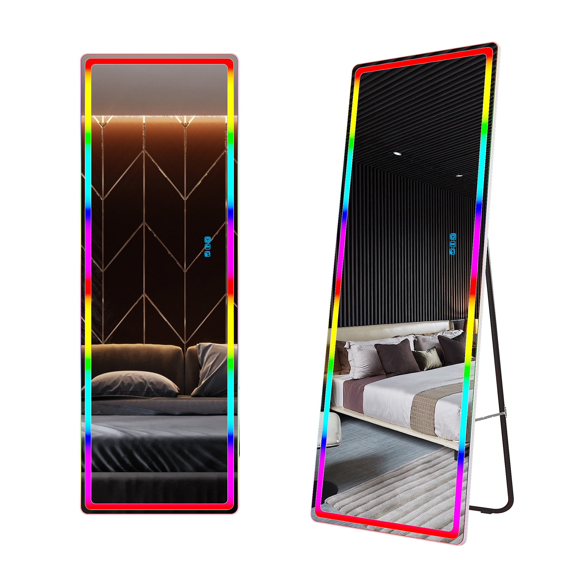 Lvifur 63"x22" Full Length Mirror with LED Lights, Free Standing ...