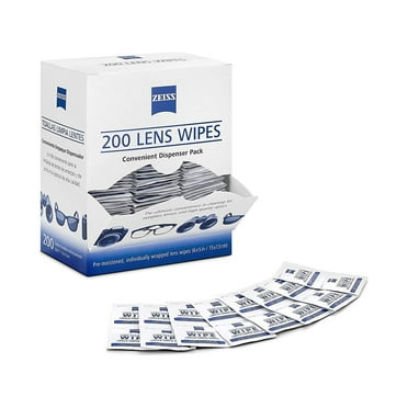 ZEISS Pre-Moistened Lens Wipes, 220 Count, Individually Wrapped for ...