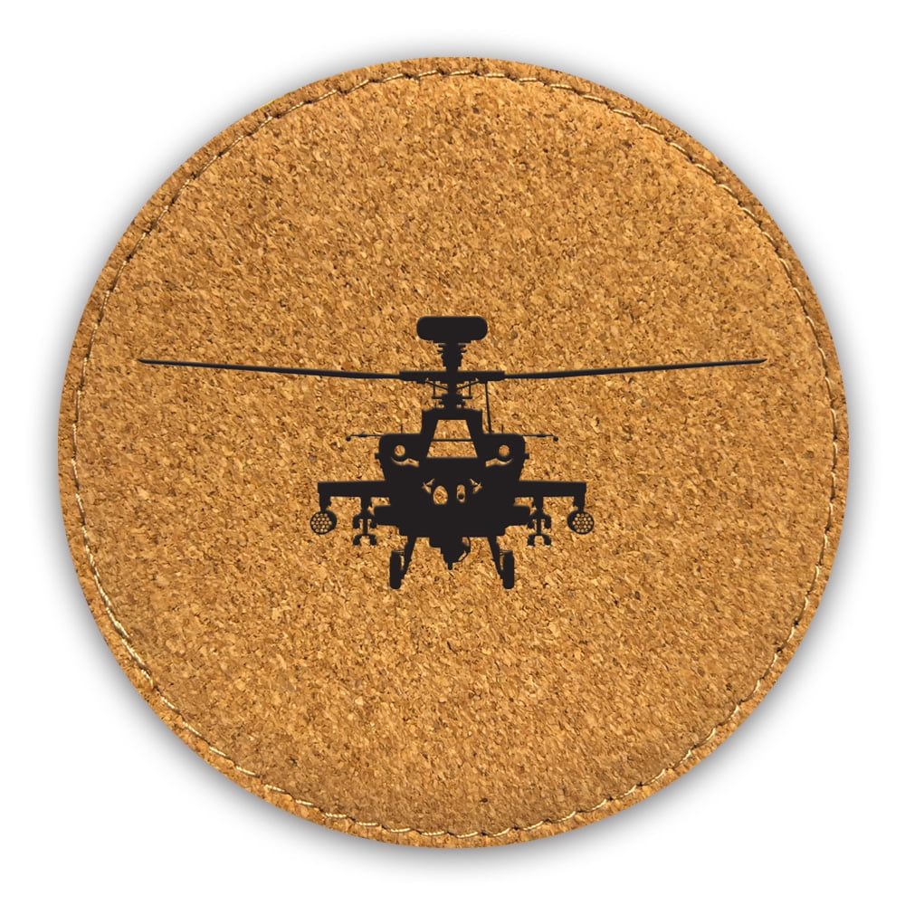 AH-64 Apache Coaster Laser Engraved Leatherette - Round Coasters - Many ...