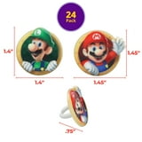 DecoPac Super Mario Rings, 24 Nintendo RST1 Cupcake Decorations ...