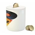 70s Party Piggy Bank, Vinyl Record Cover with Disco Party Illustration ...
