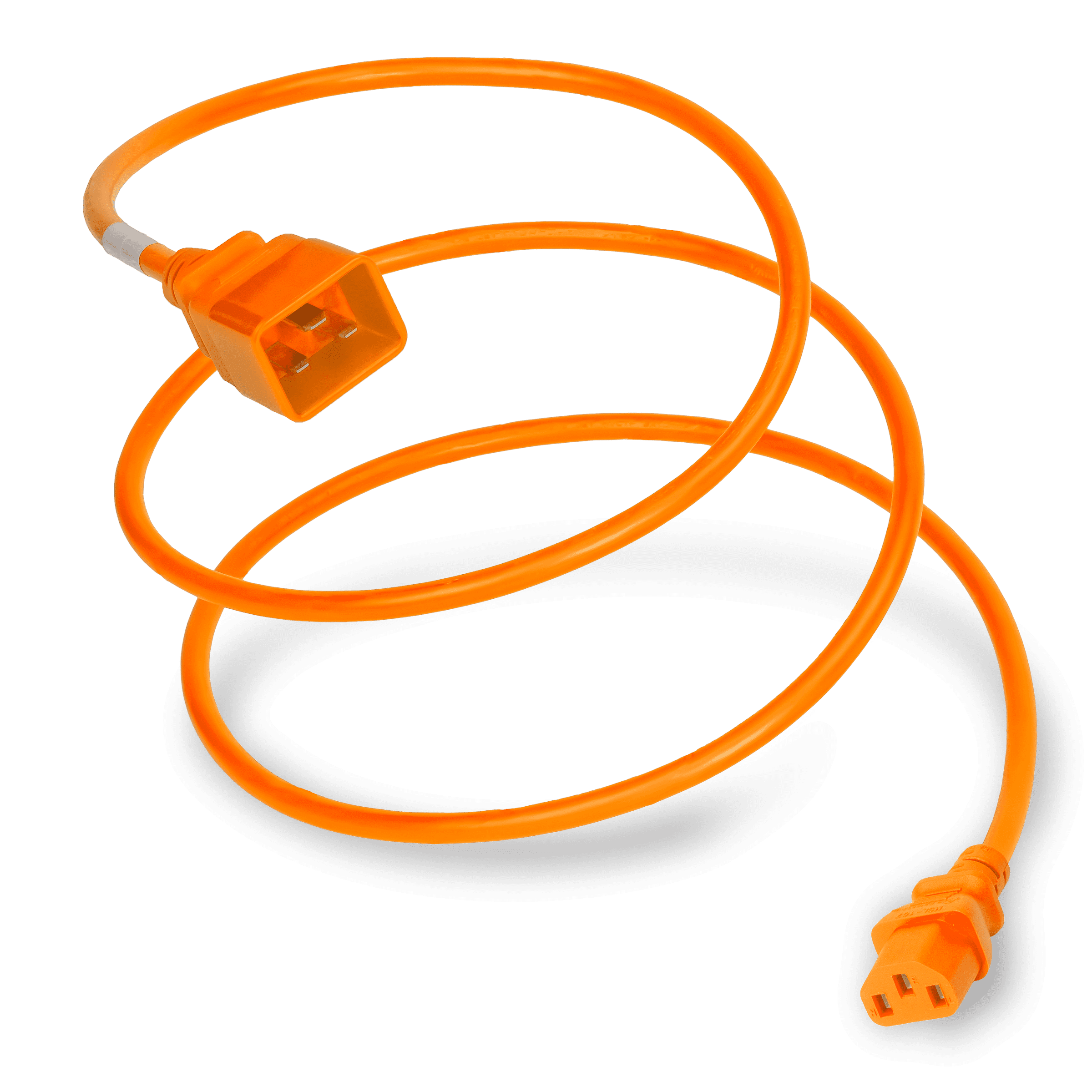 World Cord Sets 10 Foot IEC 60320 C20 to C13 PDU Adapter Style 15 Amp Power Cable (Orange ...