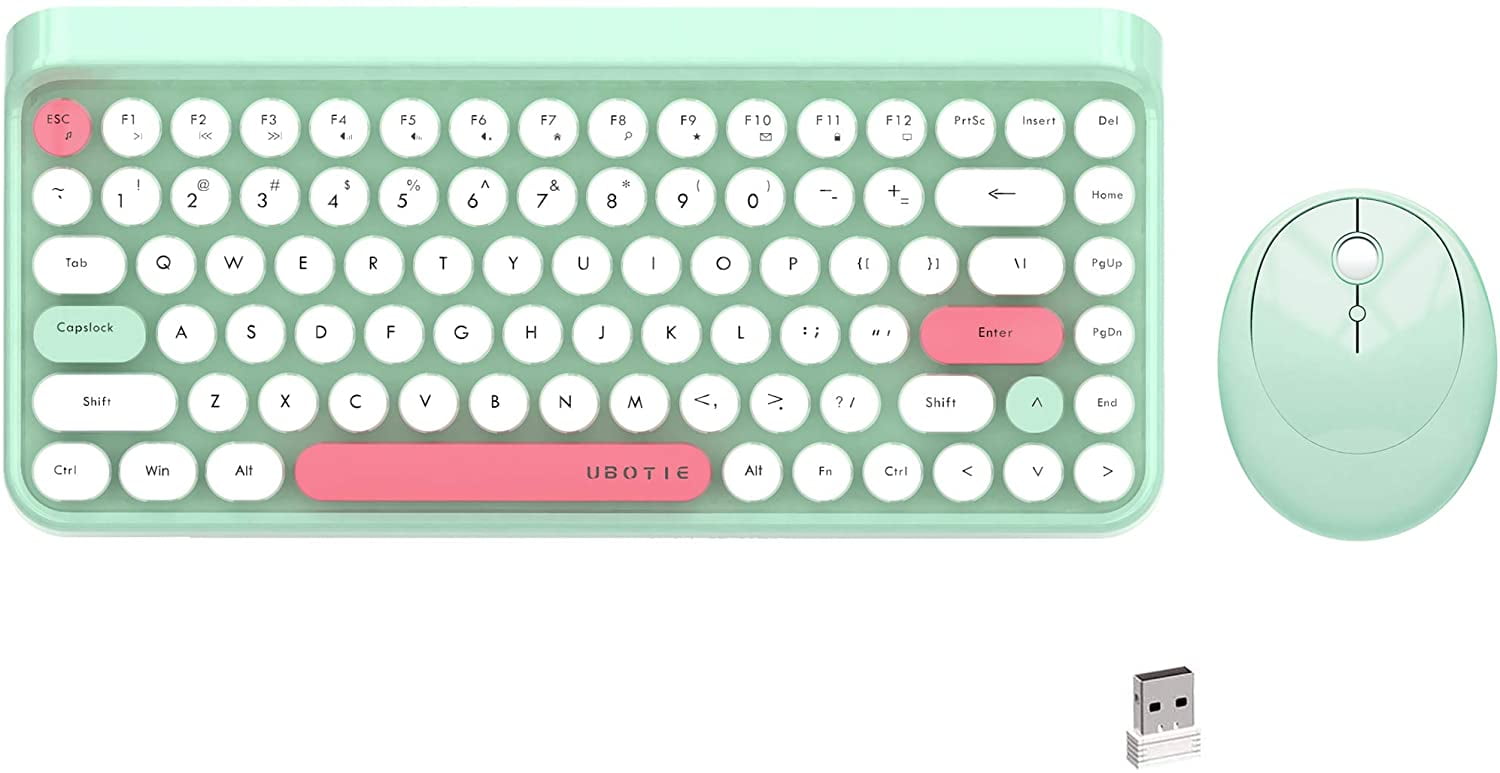 UBOTIE 84Keys Colorful Wireless Mini Compact Retro Typewriter Design ...