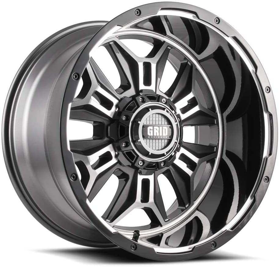Grid Custom Wheel for 18x9 inch Gloss Black with Milled Accents ...