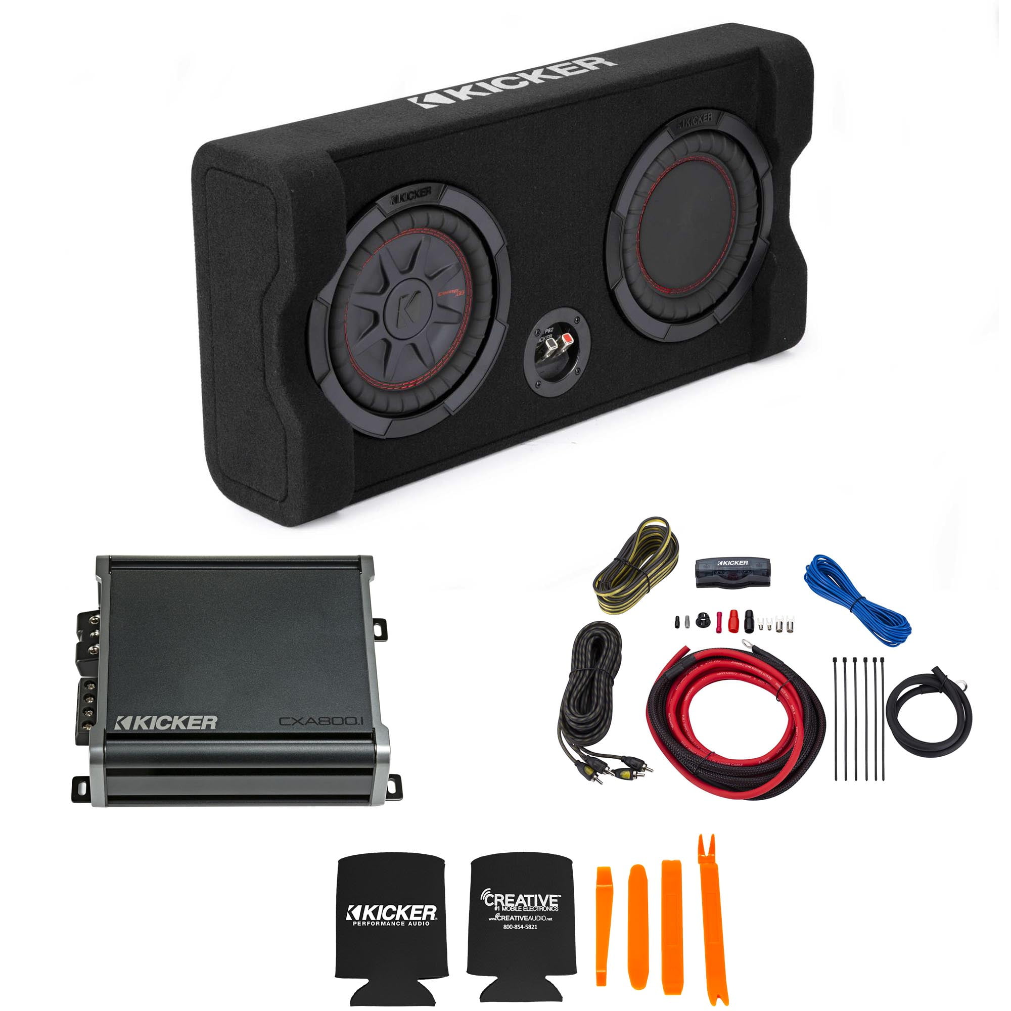 Kicker Comp RT 8 Inch 48TRTP82 Thin Down Firing Enclosure Package with ...