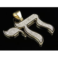 10K Yellow Gold Trident Maserati Logo 2" Canary And White Diamond ...