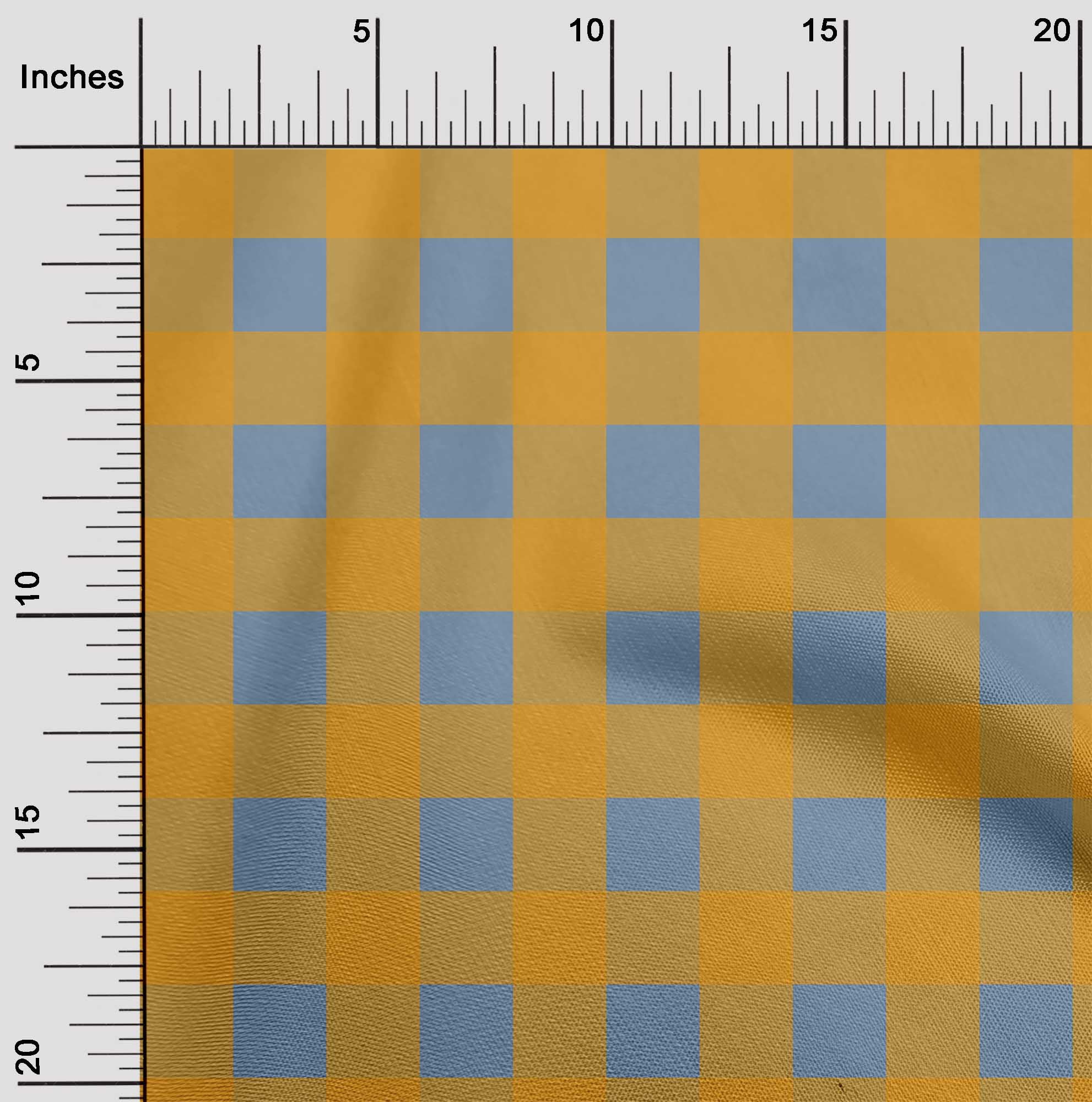 oneOone Cotton Flex Grayish Blue Fabric Gingham Check Fabric For Sewing ...