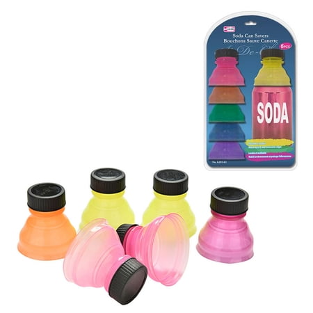6 Pack Soda Can Savers Reusable Pop Drink Covers Lid Protector Spill ...