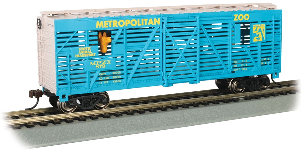Bachmann 19708 HO Scale 40' Animated Stock Car - Ready to Run - Silver ...