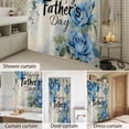 Bathroom Shower Curtain Father's Day Watercolor Blue Rose Waterproof ...