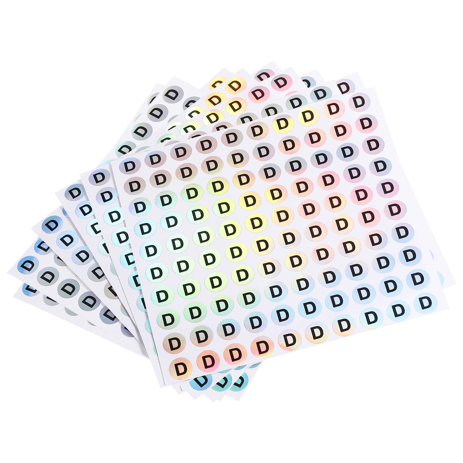 Laser Capital Letter Stickers, Alphabet D Round Self-Adhesive ...