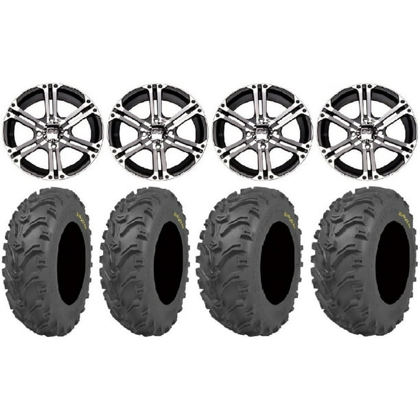ITP SS212 12" Wheels Machined 25" Bear Claw Tires Honda Foreman Rancher ...
