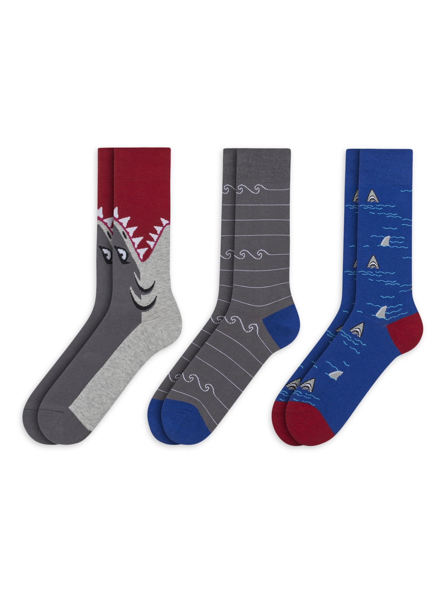 George Men's 3 Pack Cotton Novelty Crew Socks - Walmart.com