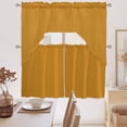 3 Pieces Swag Kitchen Curtains Set, Pure Turmeric Valance Swag & Small ...