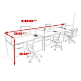 Three Person Divider Modern Office Workstation Desk Set, #OT-SUL-SP26 ...