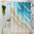 Abstract Beach Shower Curtains for Bathroom, Light Blue Beige Ombre ...