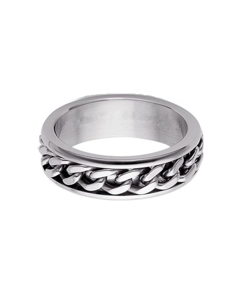 iJewelry2 Stainless Steel Spinner Chain Biker Band Ring 8mm - Walmart.com