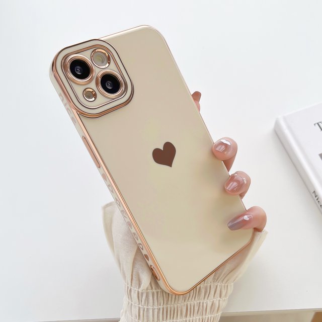 Case for iPhone 12 Pro Max, Slim and Light Love Heart Design Plating ...