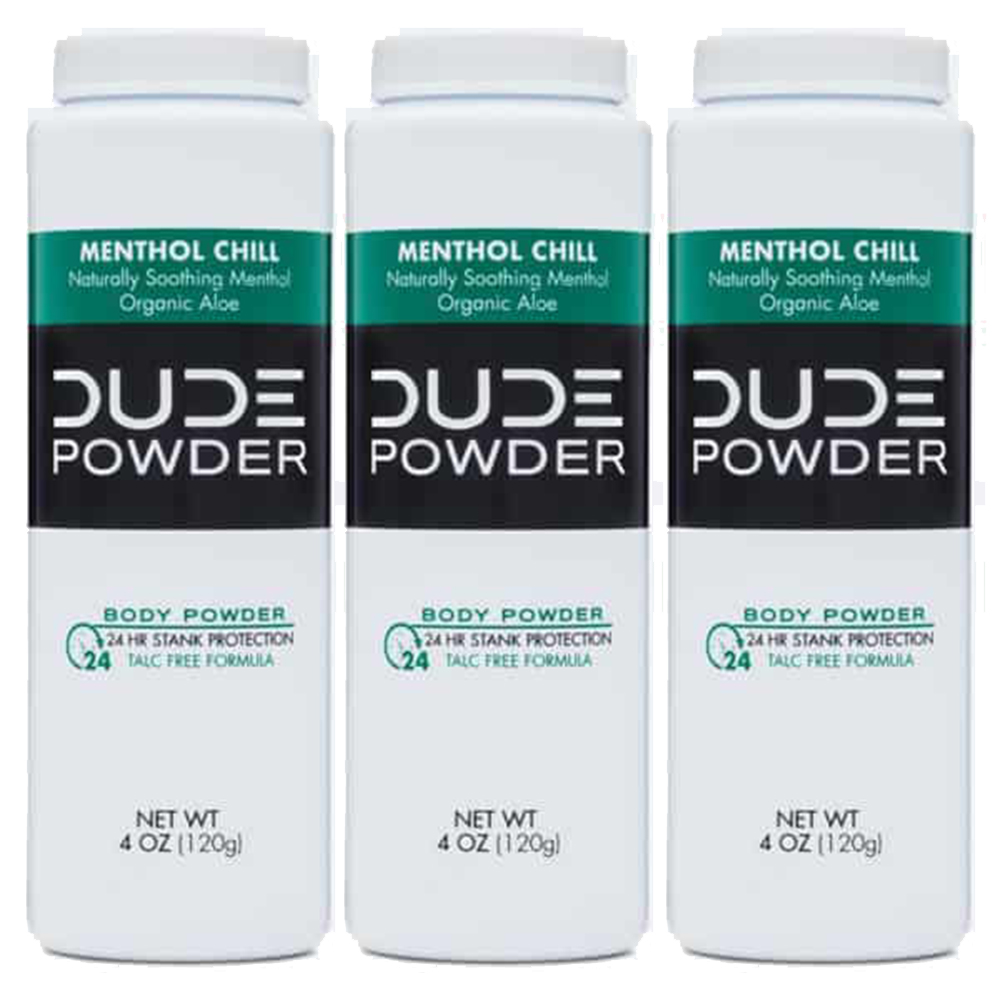 Dude Post-Shower Deodorizing Body Powder For Men 4oz – Cooling Menthol ...