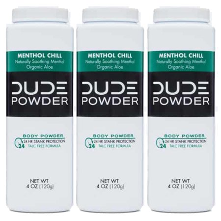 Dude Post-Shower Deodorizing Body Powder For Men 4oz – Cooling Menthol ...