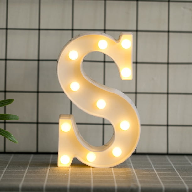 Alphabet Led Light Standing Letters Sign with Shining Bulbs Night Lamp ...