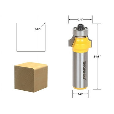 5/32" Radius Round Over Edge Forming Router Bit - 1/4" Shank - Yonico ...