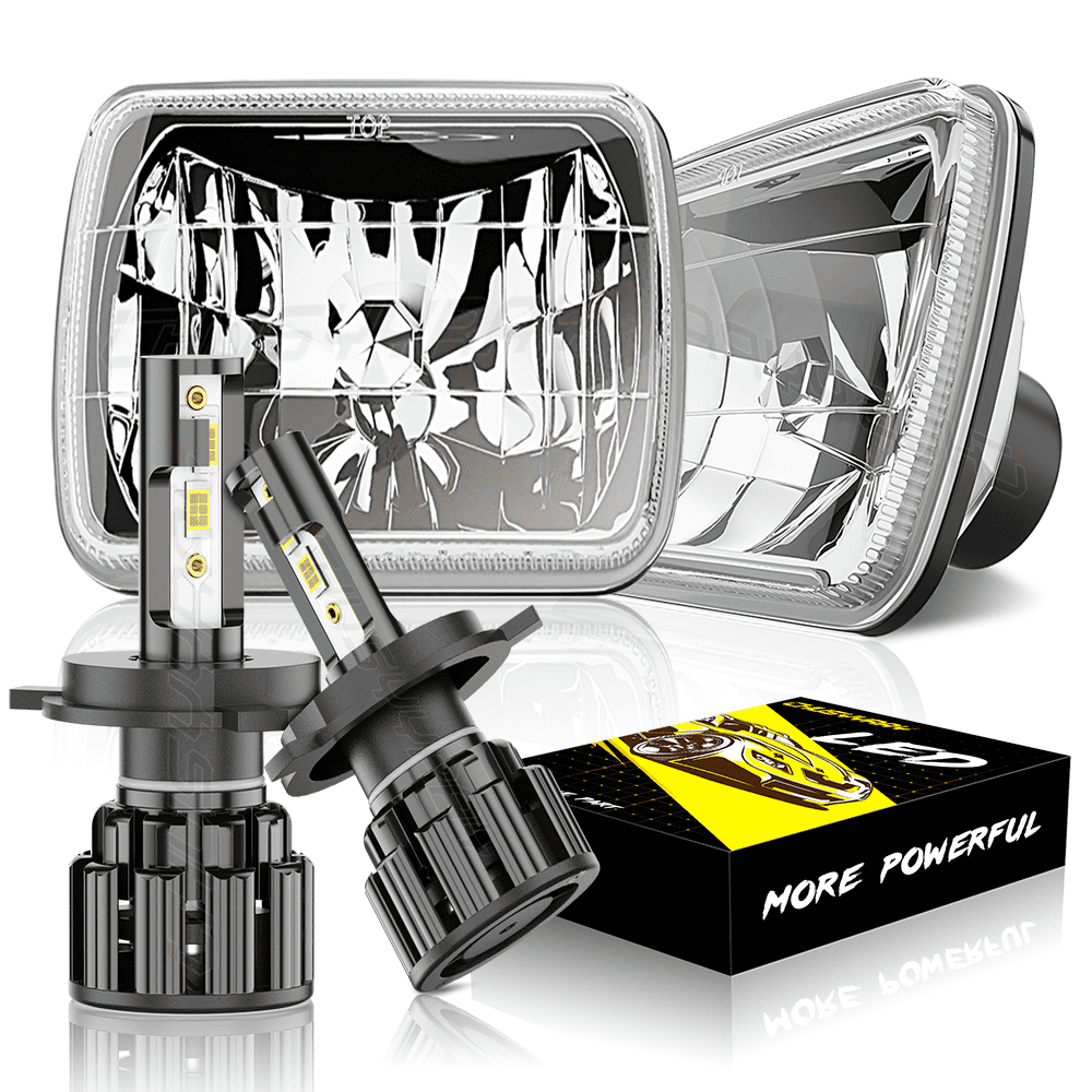 Fit For Toyota Pickup Truck Nissan Hardbody D21 7x6"inch LED Headlight Housing + H4 Hi-Lo Beam ...