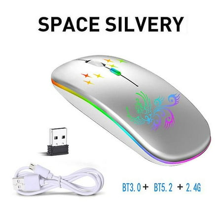 Wireless optical mouse 2.4g+bt3.0+bt5.2 3-mode ergonomic mouse built-in ...