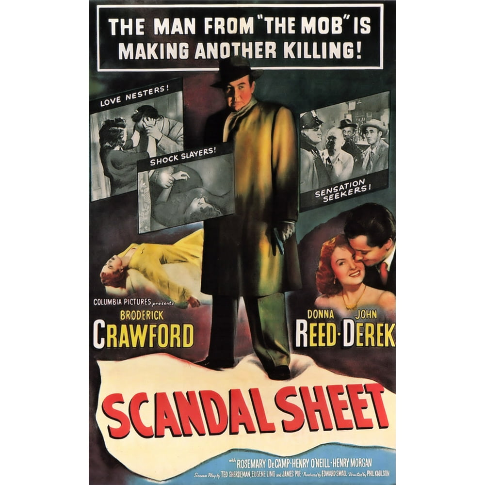 Scandal Sheet Movie Poster Style B 27 X 40 1952