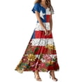4Th of July Dresses for Women Short Sleeve American Flag Dress Casual ...