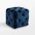 Inspired Home Destiny Velvet Ottoman Square Shaped Modern Allover ...
