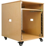 Sound Town 10U Plywood Studio Rack Desk with Slide-Out Tray, Rubber ...