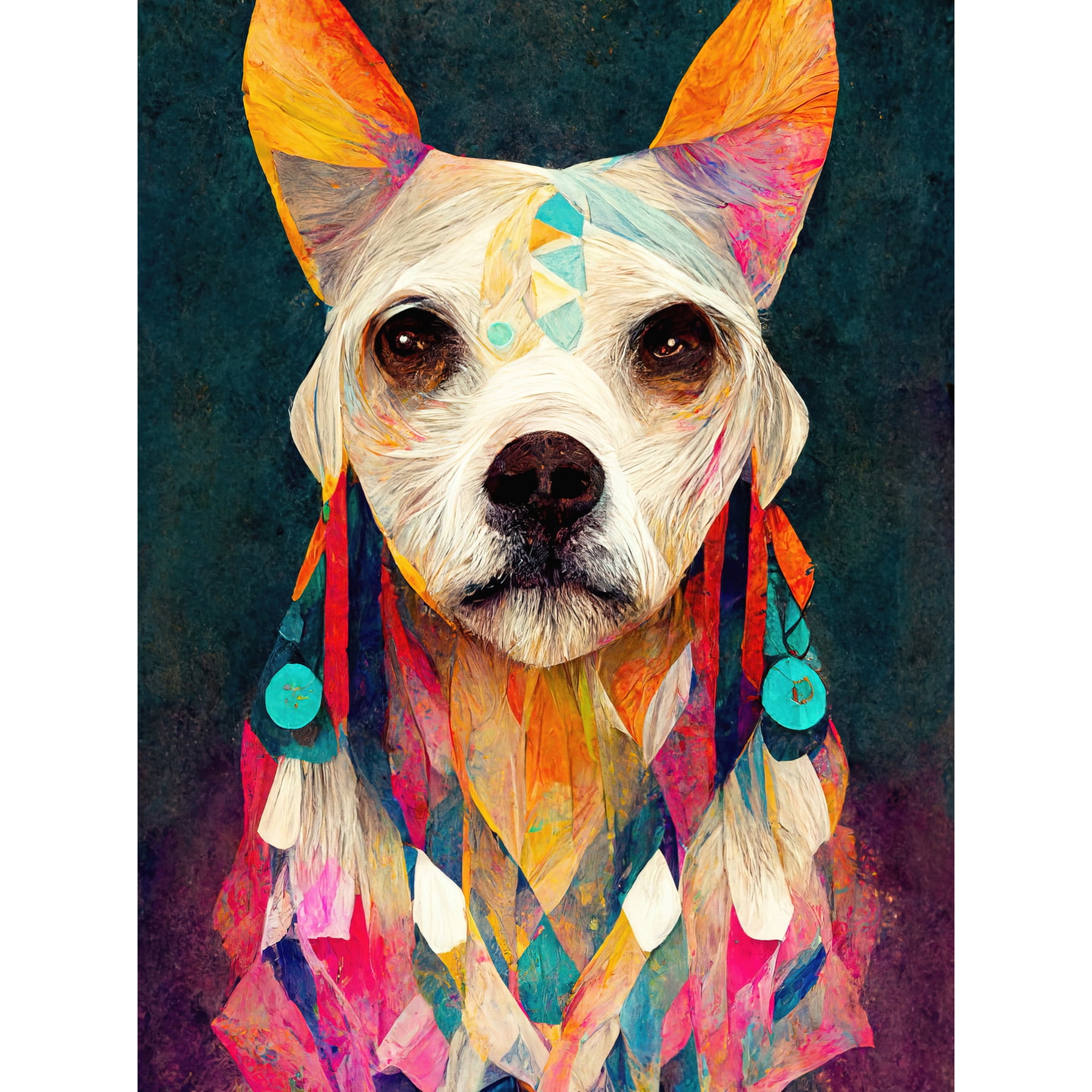 Boho Chic Shaman Dog Mystical Painting Unframed Wall Art Print Poster ...
