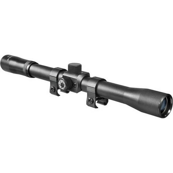 Hammers 22 Rifle Scope 4X20 with Dovetail Ring Polished Silver Chrome ...