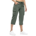 Cargo Pants for Women Ihhxva Women's Capri with Pockets Elastic Waist ...