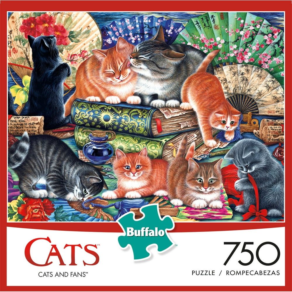Buffalo Games Cats And Fans 750 Pieces Jigsaw Puzzle - Walmart.com ...