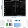 24" x 36" Weekly Glass Planner Whiteboard Frameless Black Dry Erase ...