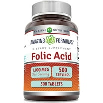 Nature's Blend Folic Acid Supplement, Vitamin B, 1000 mcg Health ...
