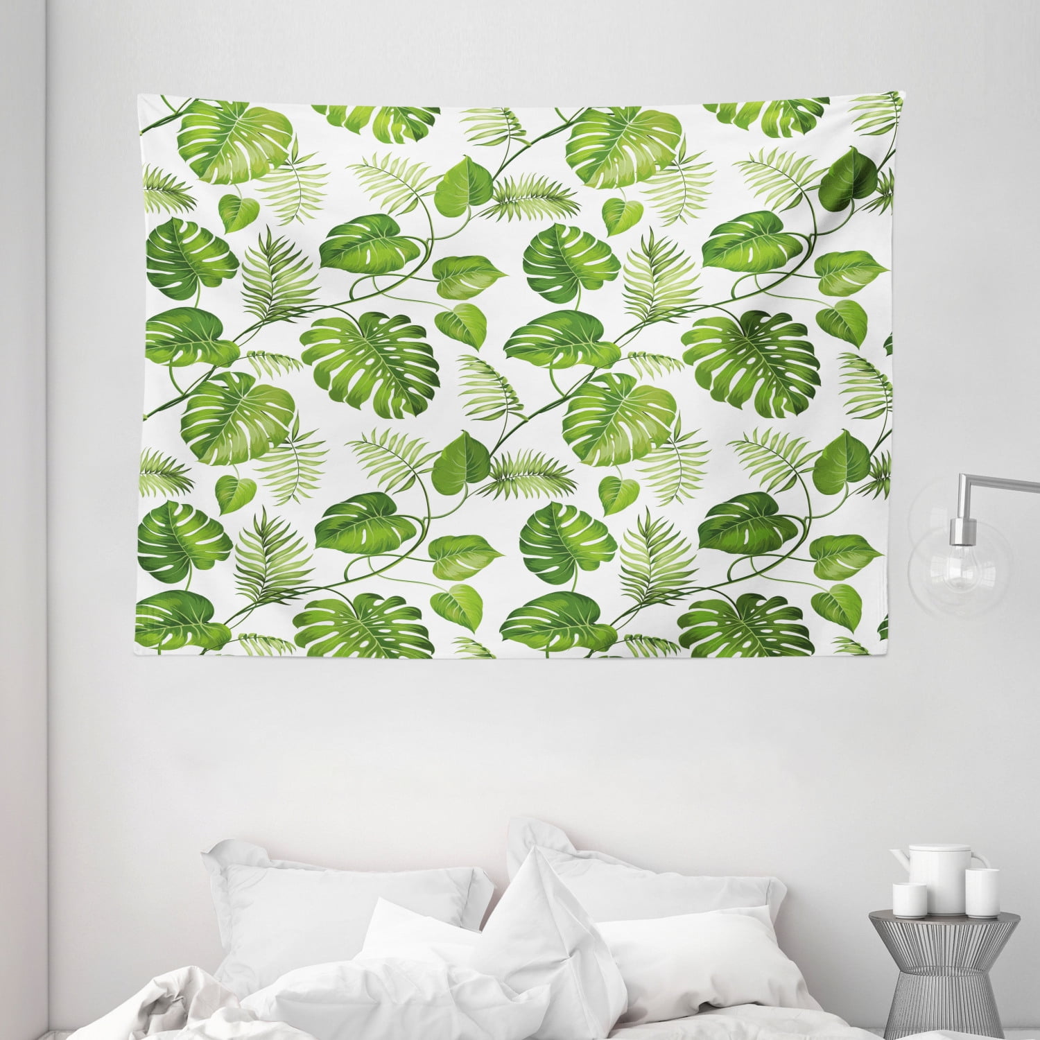 Leaf Tapestry, Brazilian Rainforest Foliage Nature Ivy Swirls Palm ...