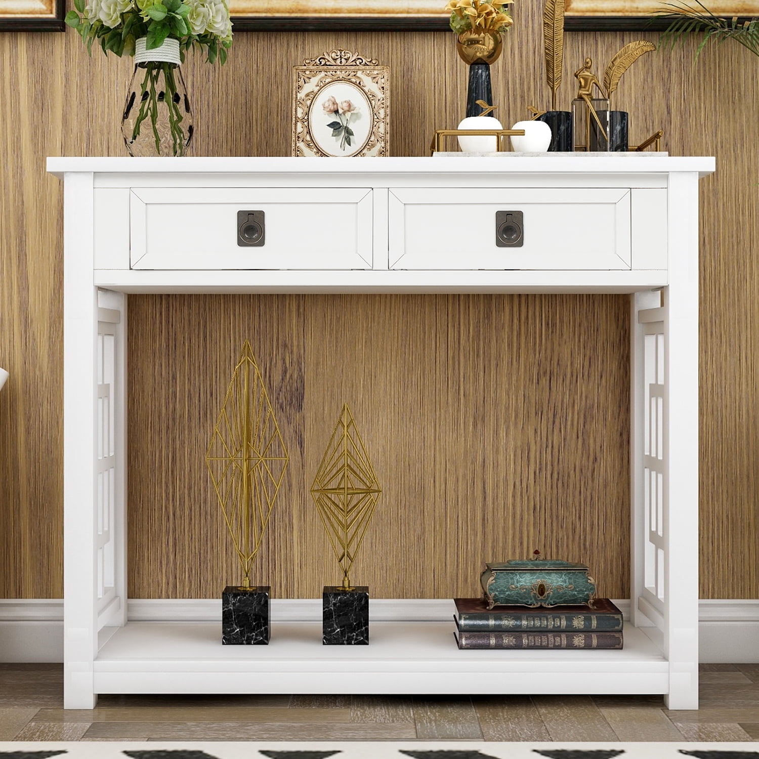 Console Table Buffet Cabinet Sideboard Sofa Table with 2 Storage ...