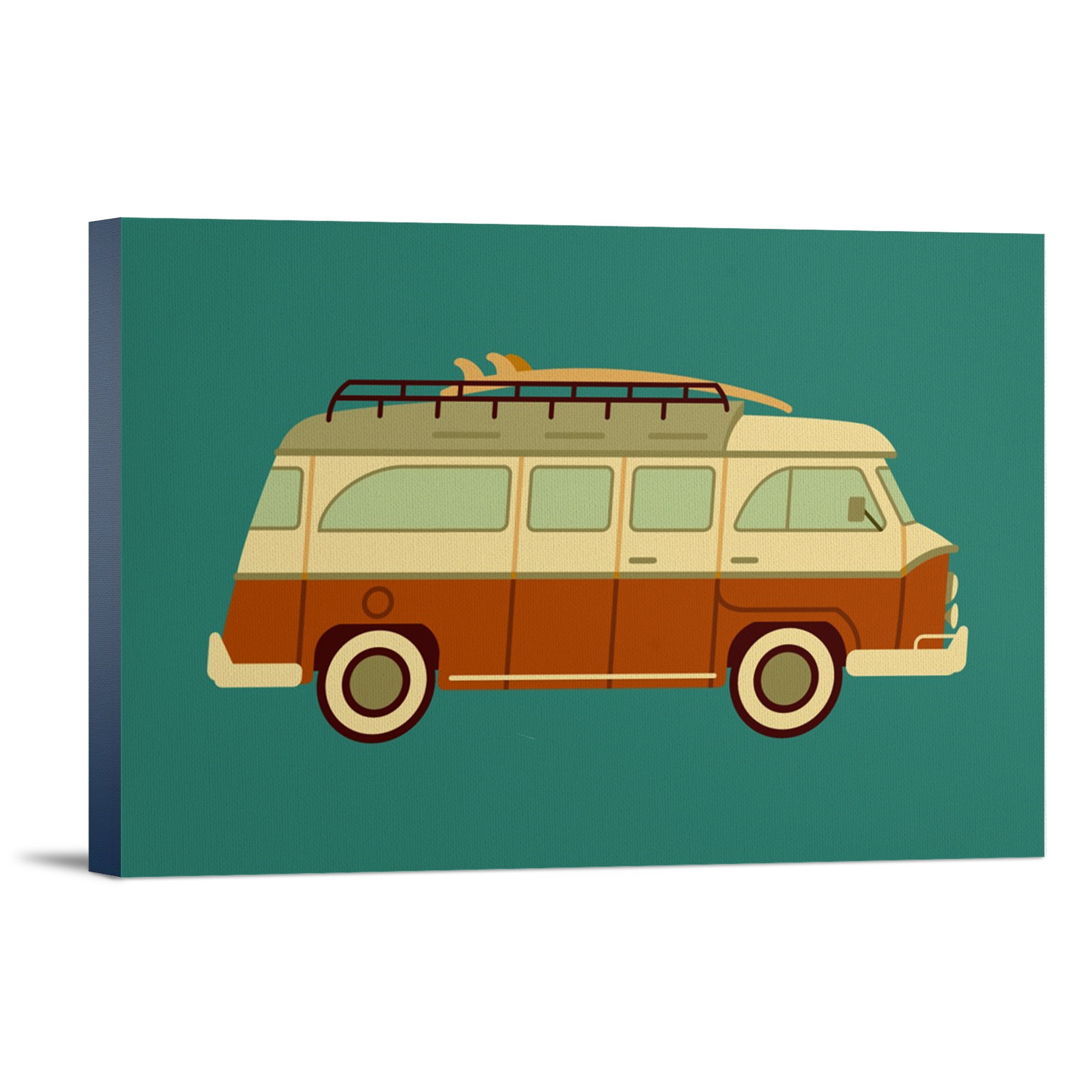 Camper Van, Geometric, Canvas Art, Gallery Quality Decor, Hang Ready ...