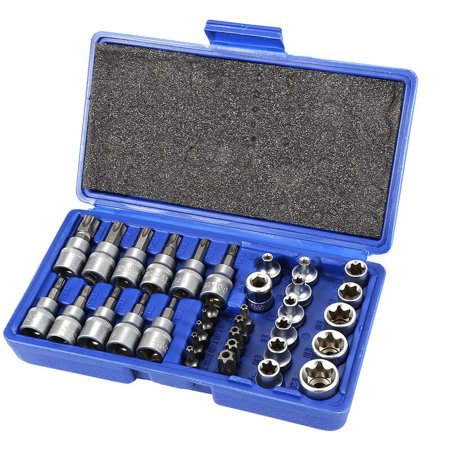 Box of 34 sockets key socket inside outside female torx star bit ...