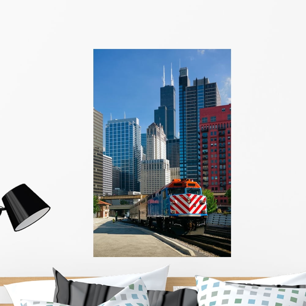 Chicago Metra Train Wall Mural by Wallmonkeys Peel and Stick Graphic ...